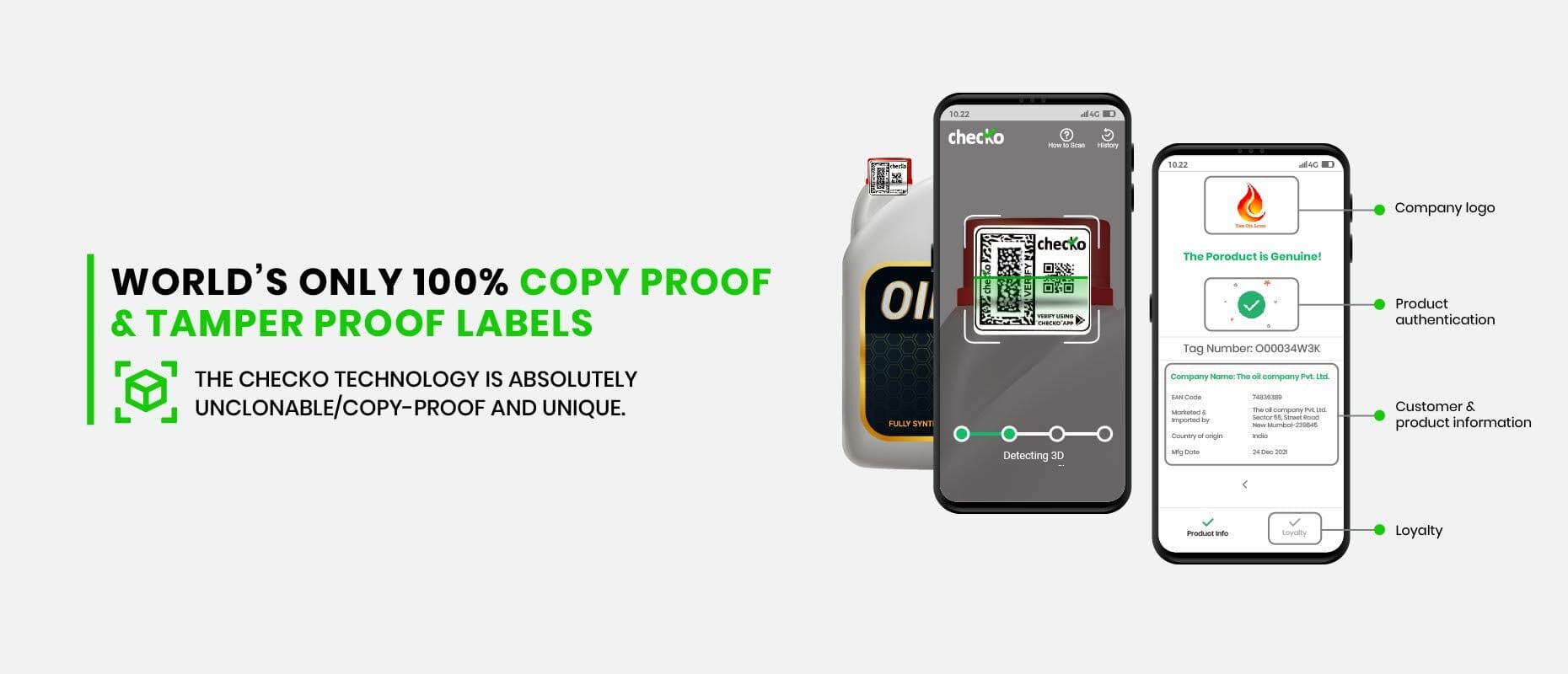 World’s only 100% copy proof and tamper proof labels